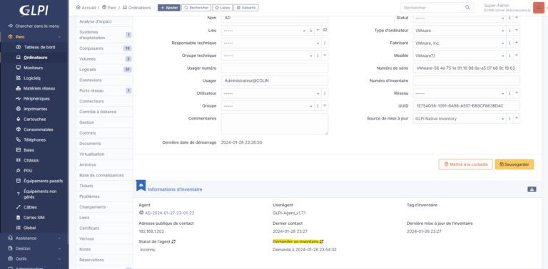 Inventaire des appareils réseaux par SNMP sur GLPI