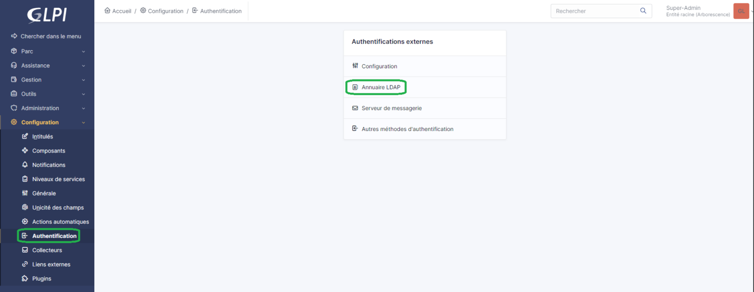 Importation des utilisateurs Active Directory dans GLPI