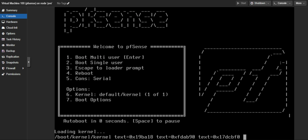 Installation et configuration de Pfsense Installation et configuration de Pfsense